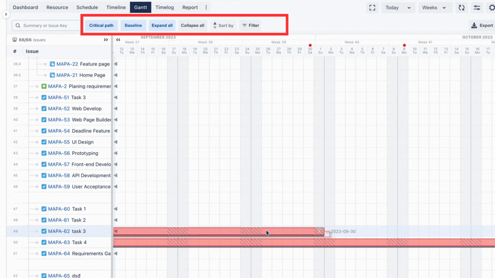 WBS Gantt Chart in Jira for Project/ Portfolio Management - TeamBoard ...