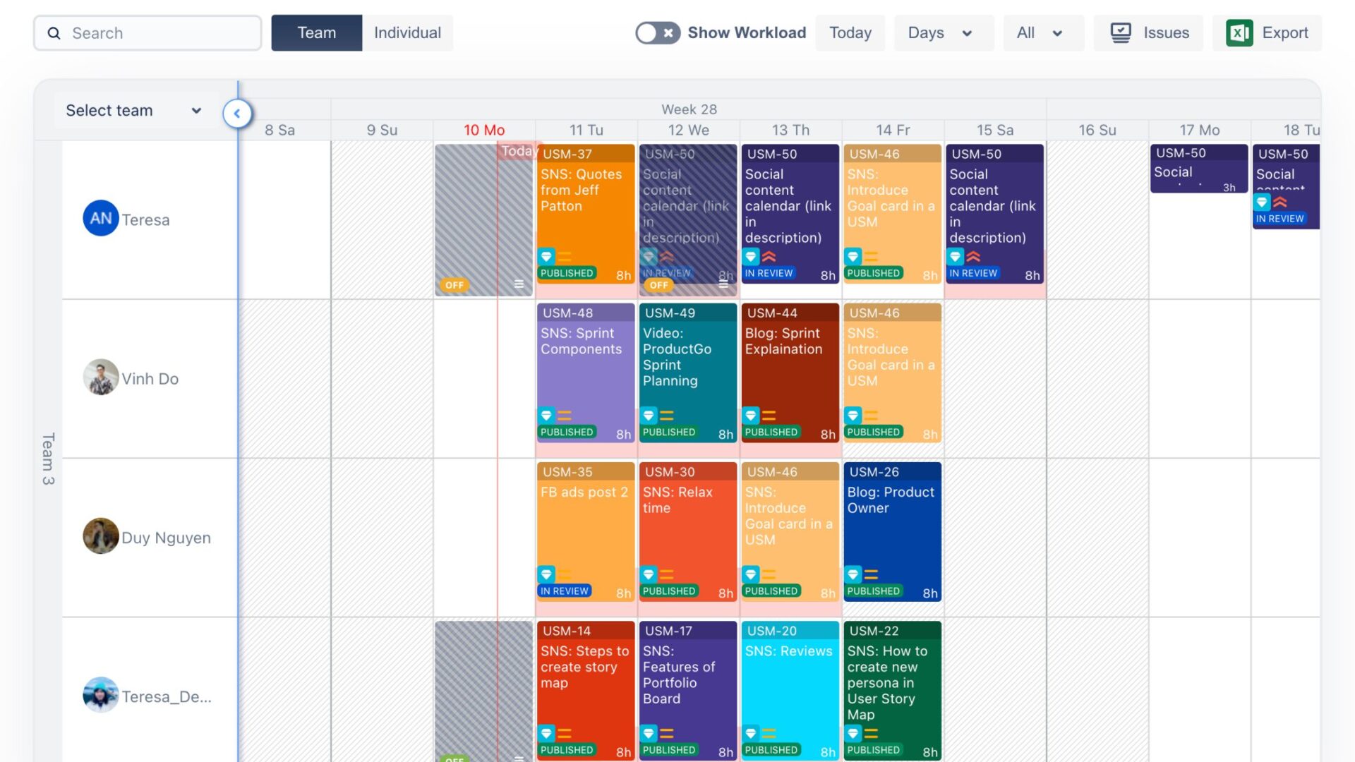 Resource Planning in Project Management with Calendar Views - TeamBoard ...