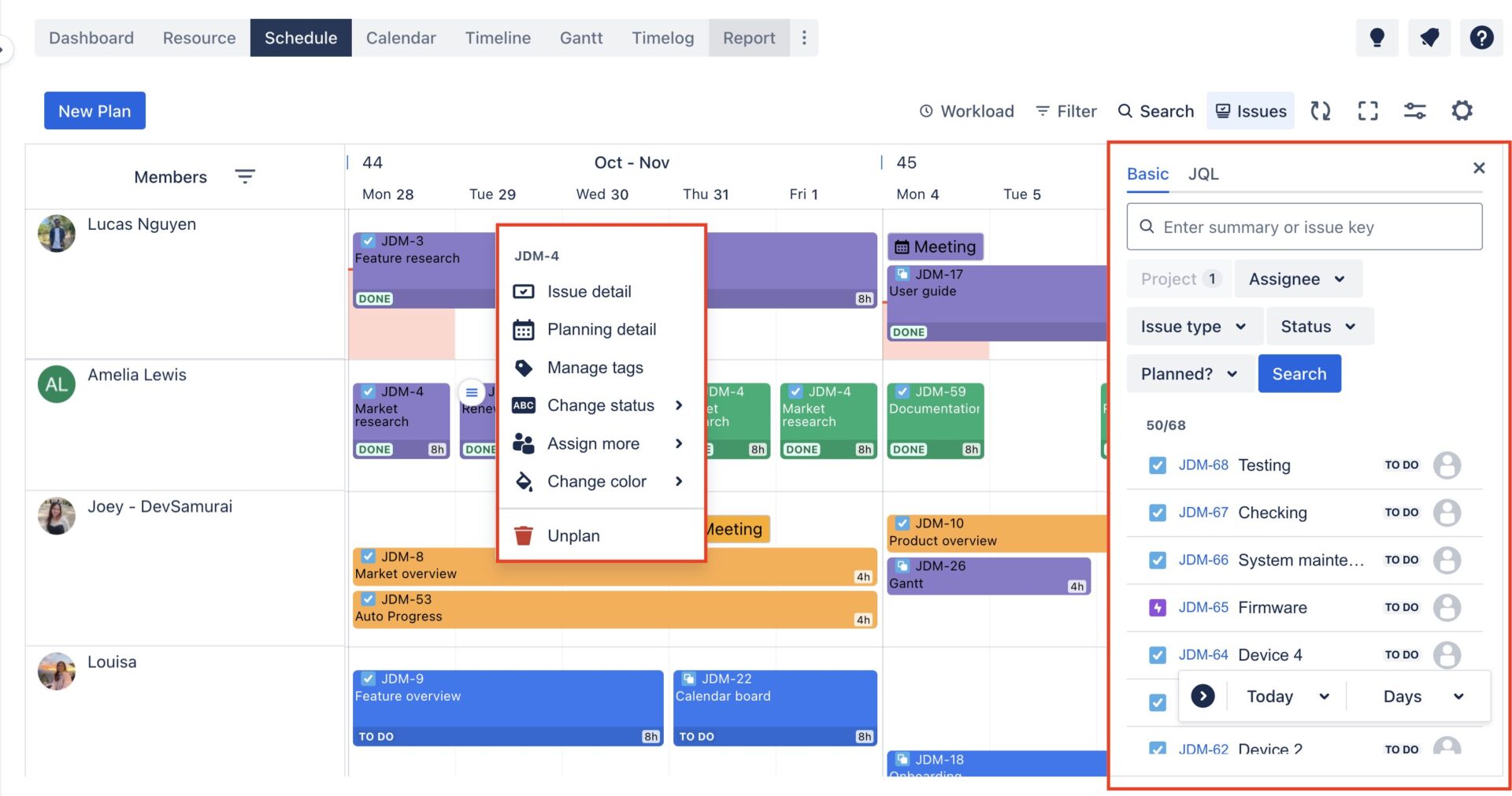 How to Manage Multiple Jira Projects on a Single Board? - TeamBoard - Resource planning, project ...