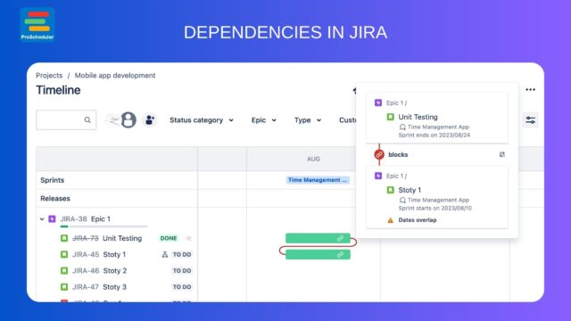 Dependencies in Jira and manage linked issue in Gantt View
