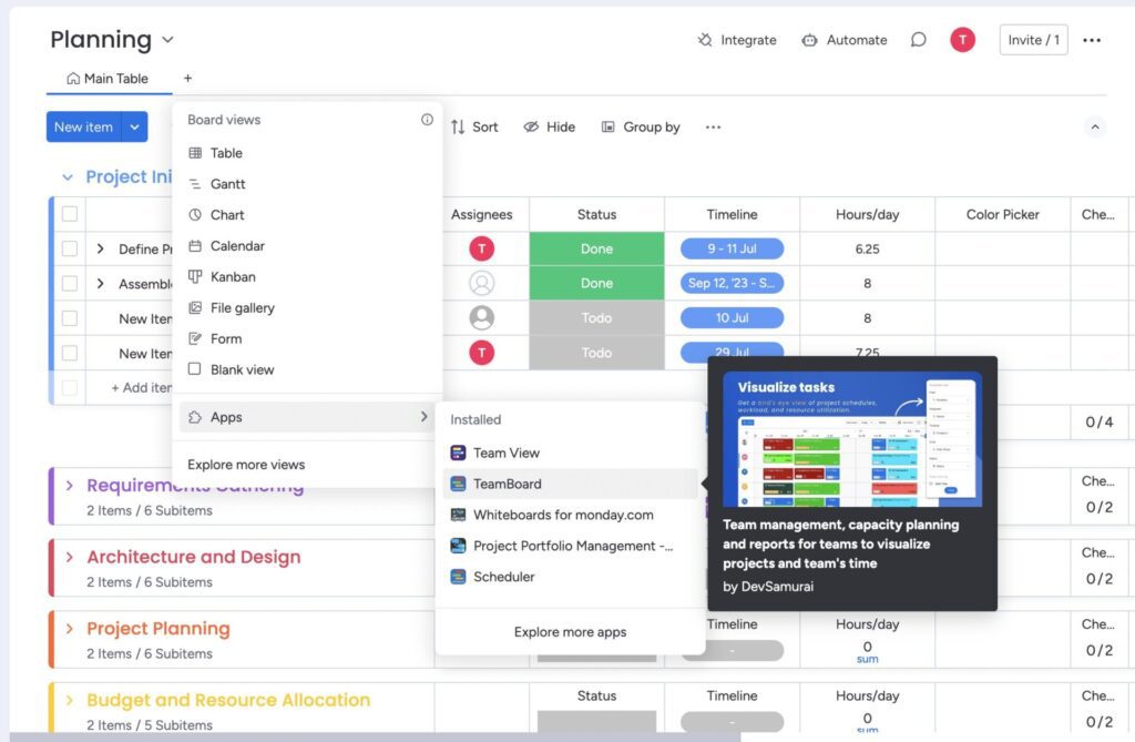 How to Manage Resource Workload in monday.com - TeamBoard - Resource planning, project ...
