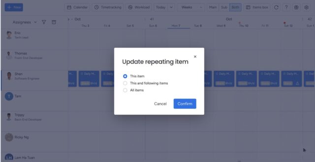 monday.com Recurring Tasks with TeamBoard | Resource Planning