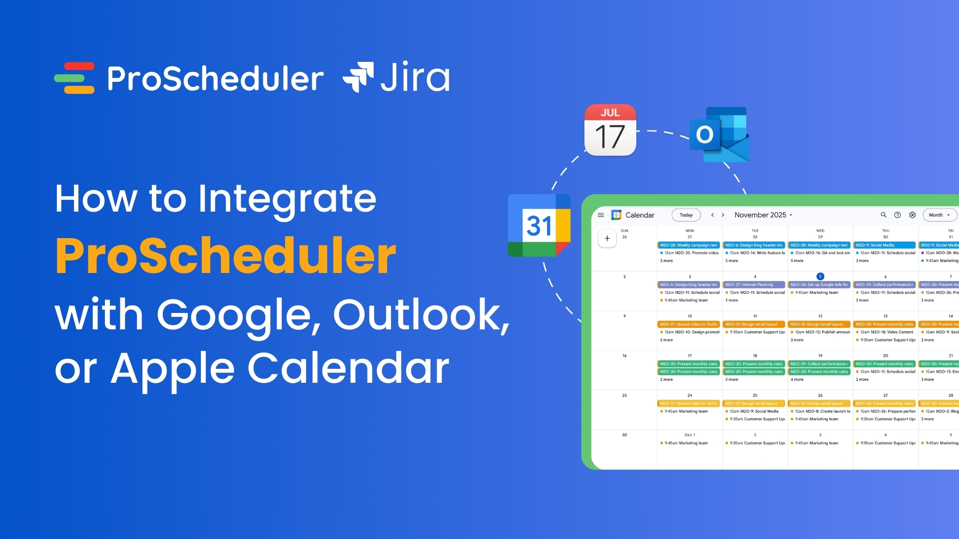 integrate ProScheduler with external calendars