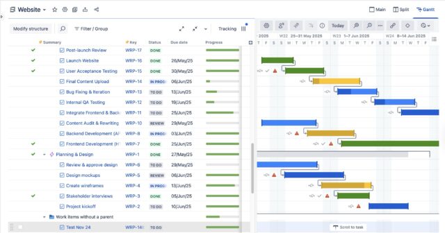 ProScheduler vs. Structure.Gantt – creating task hierarchies - TeamBoard - Resource planning ...